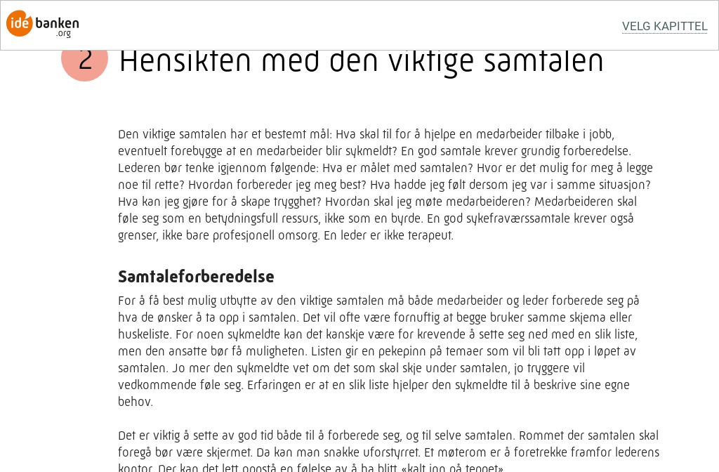 Den viktige samtalen — 2 Forberedelse