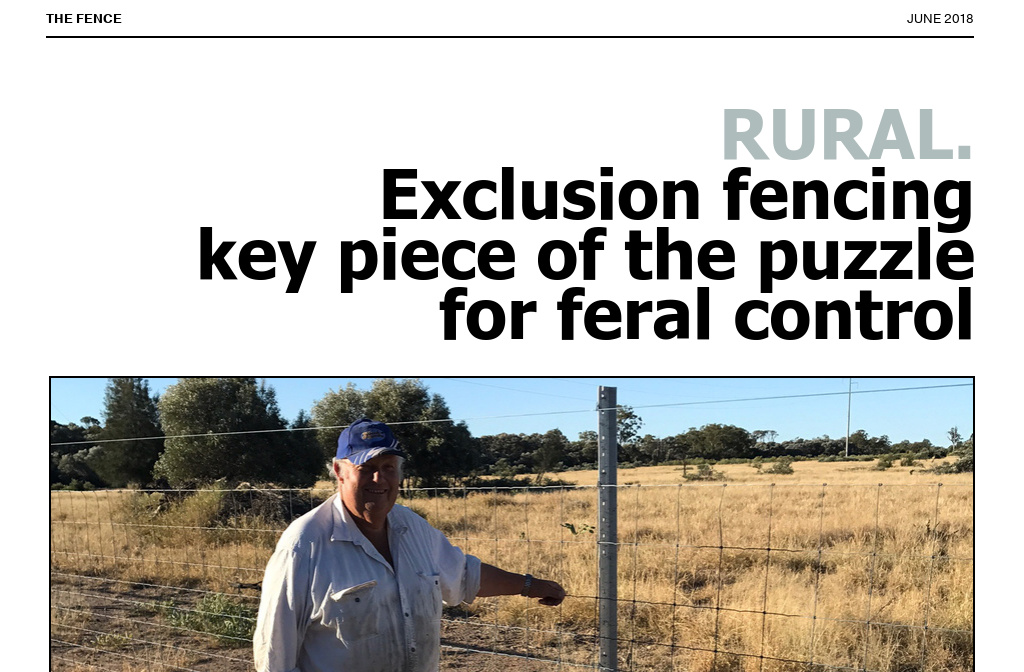 The Fence - June 2018 — COVER: Exclusion Fencing a Key Piece of the ...