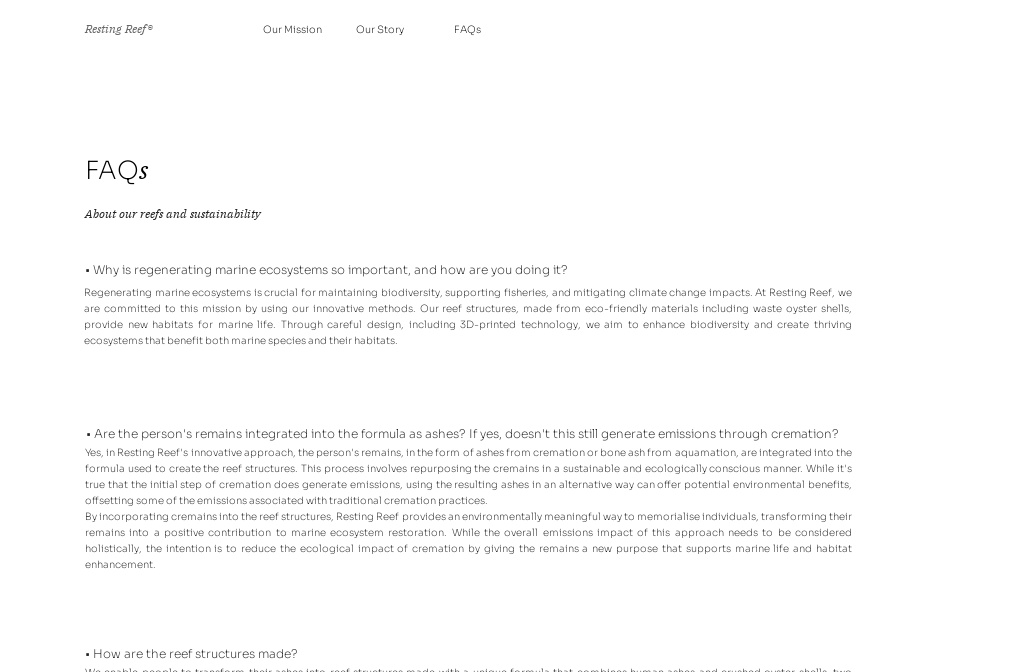 Resting Reef — FAQs