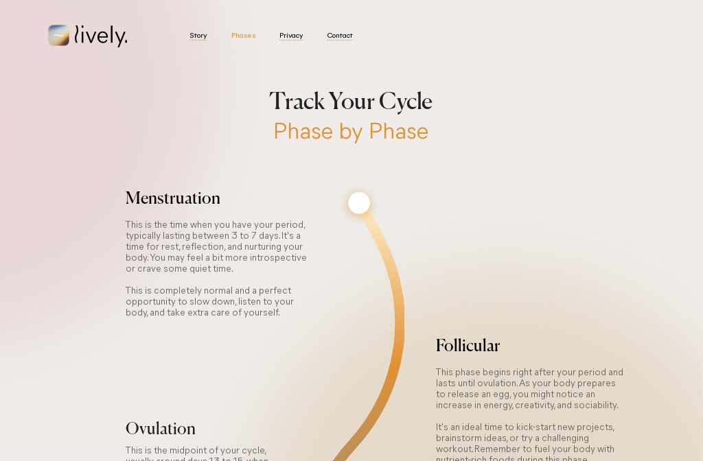 Lively ~ Sync your Cycle, Period Tracker mobile app — Phases