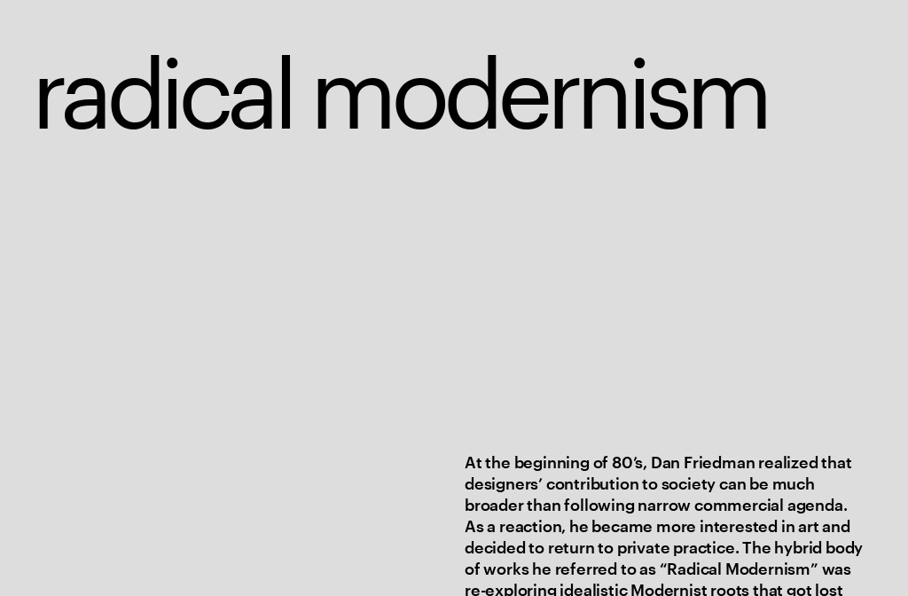 Readymag Stories: Dan Friedman