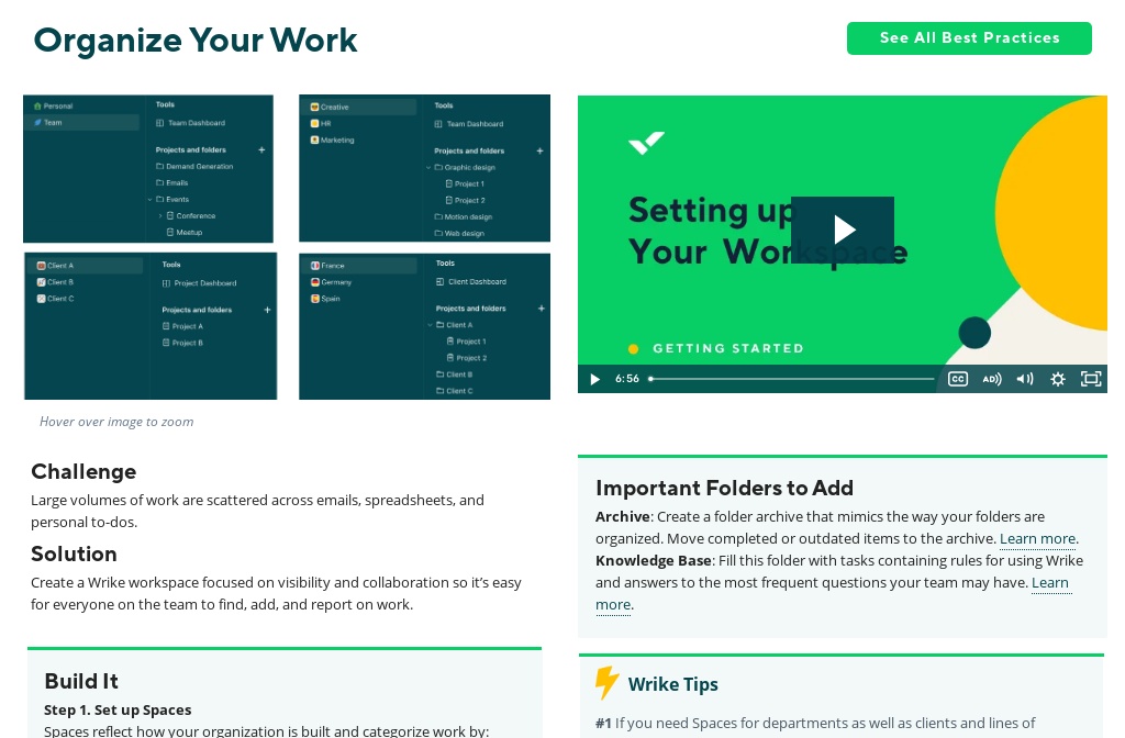 Wrike Best Practices - Organize Your Work