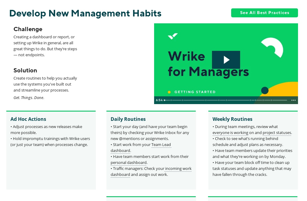Wrike Best Practices - Develop New Management Habits