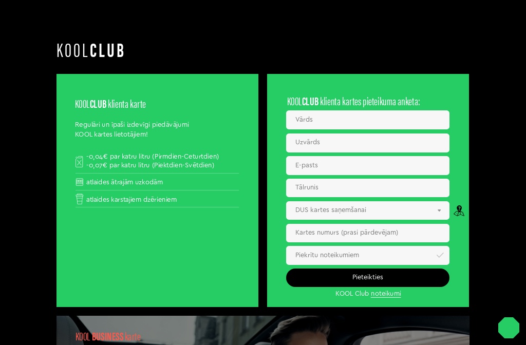 KOOL • Degvielas uzpildes stacijas — KOOL Club