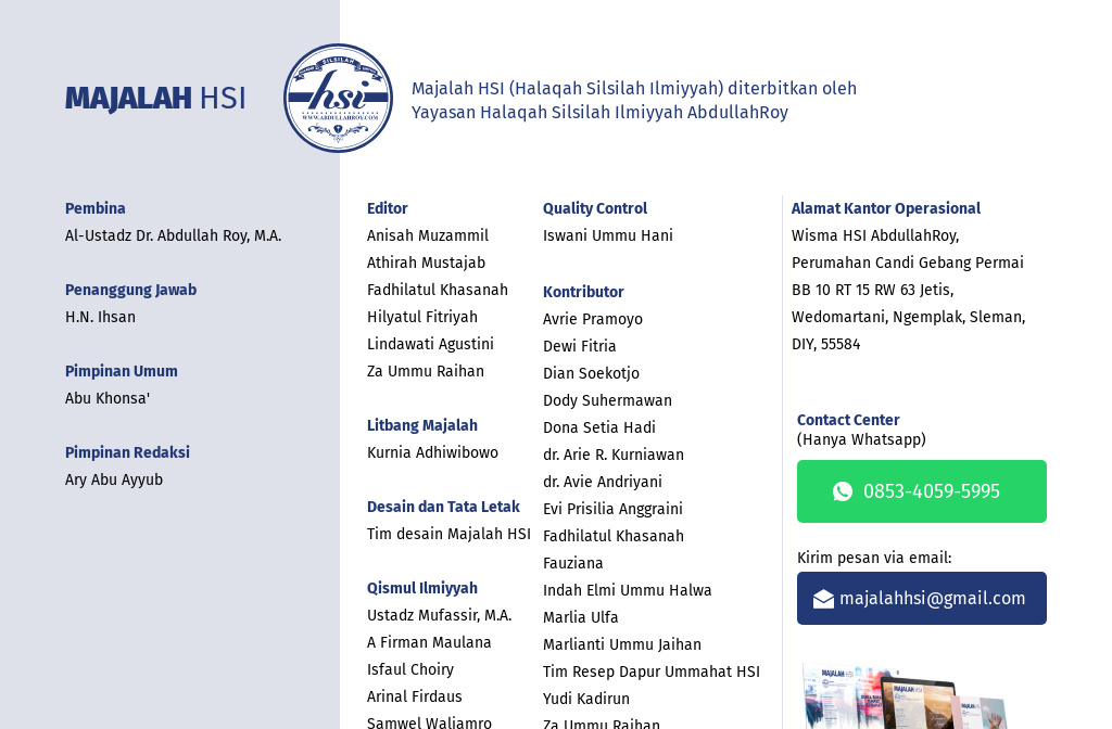 Majalah HSI Edisi 024 — susunanredaksi