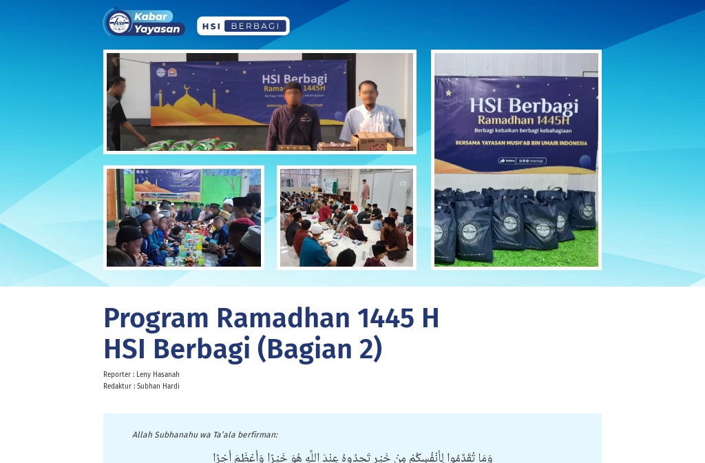 Majalah HSI edisi 65 — HSI Berbagi
