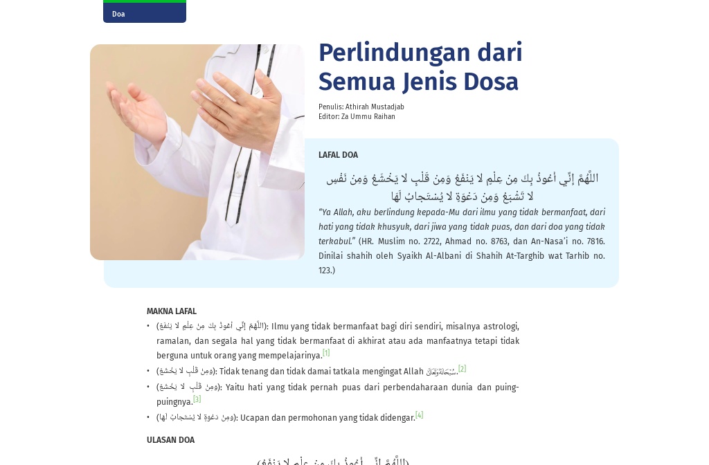 Majalah HSI edisi 65 — Doa