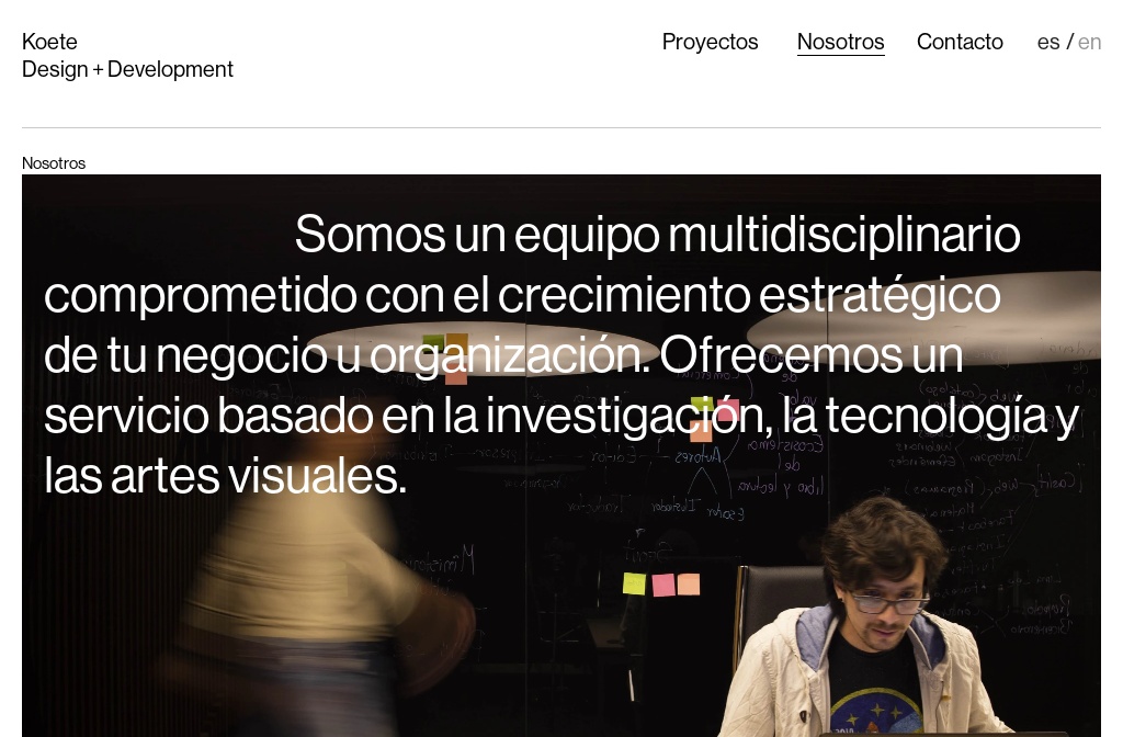 Koete, design + development — nosotros