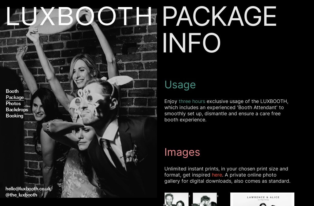 The LUXBOOTH — packages