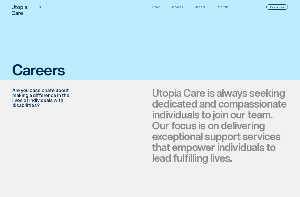Utopia Care® Disability NDIS Provider — Careers