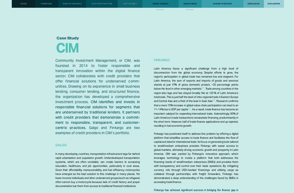 SIF 2024 Report — Case Study: CIM