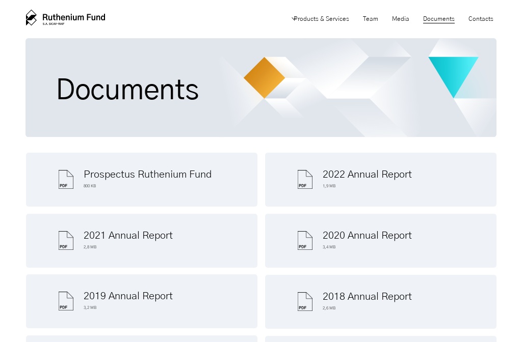 Ruthenium Fund S.A. SICAV-RAIF — Documents