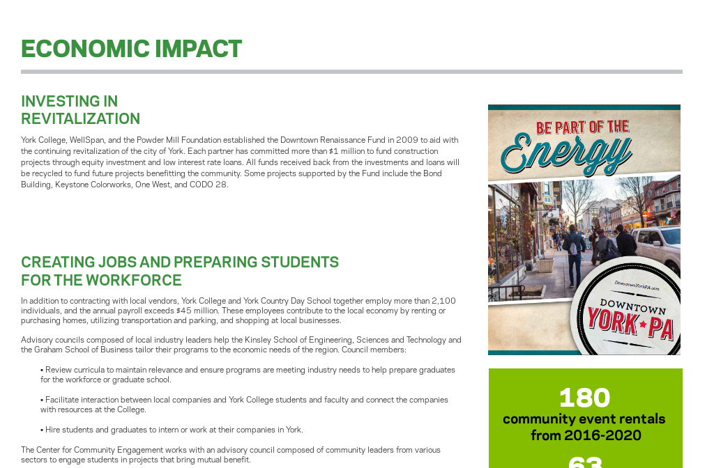 York College | Impact Report — 2016-2021 — Economic Impact