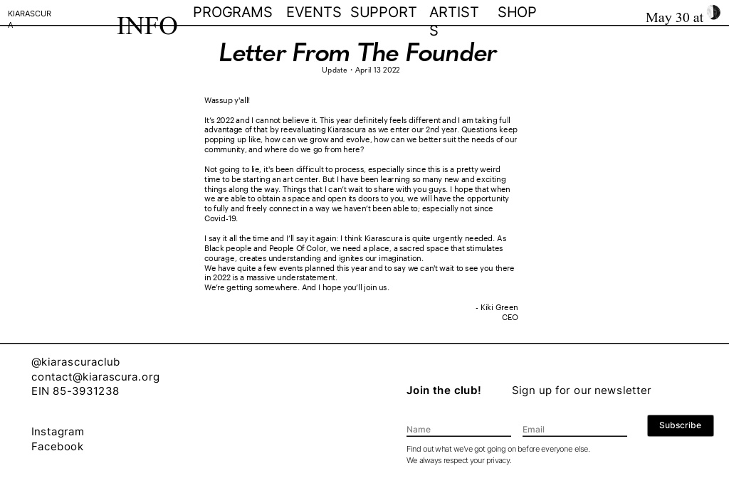 Selections — Letter From The Founder 2022