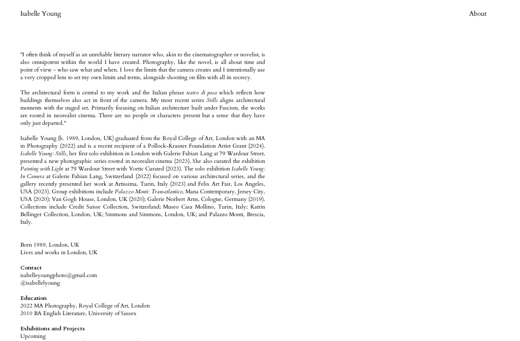 Isabelle Young — About