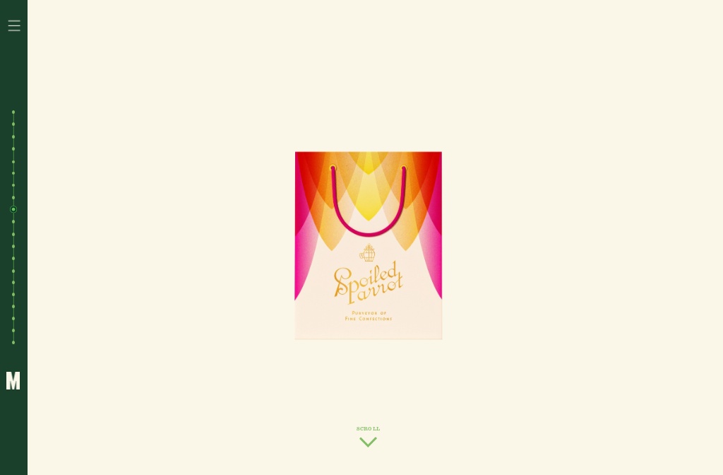 Mucca branding for Candy Store Inside Tin Building: Spoiled Parrot.