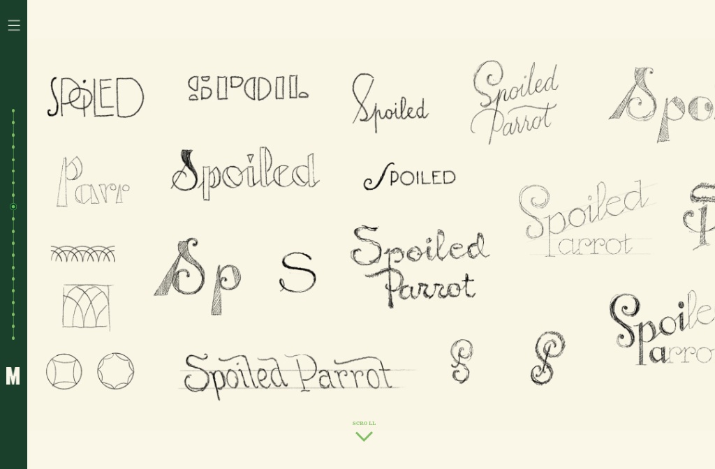 Mucca branding for Candy Store Inside Tin Building: Spoiled Parrot.