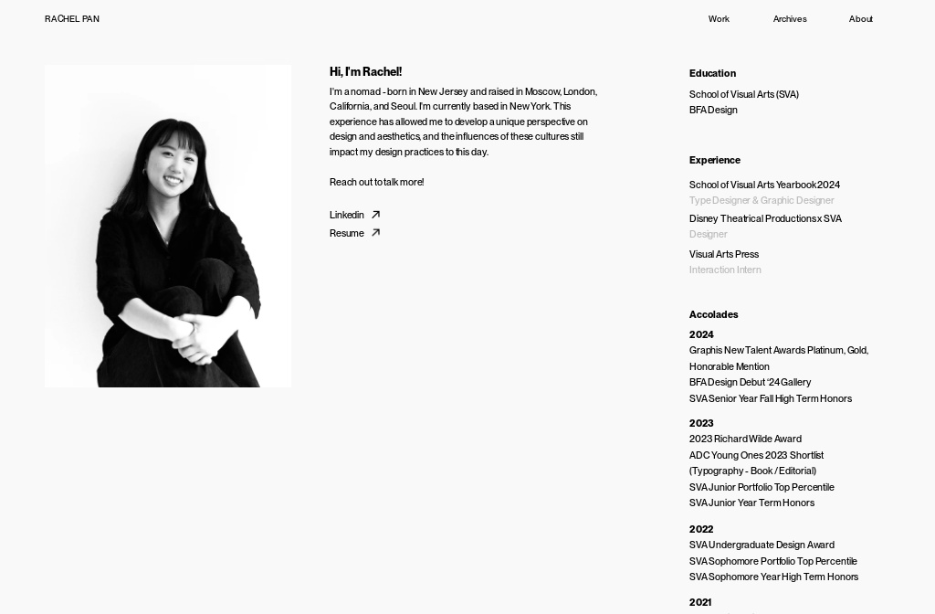 Rachel Pan — About