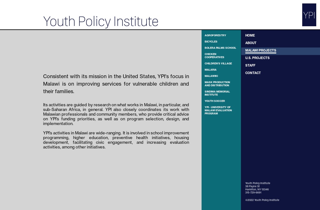 YPI Youth Policy Institute — Malawi Projects