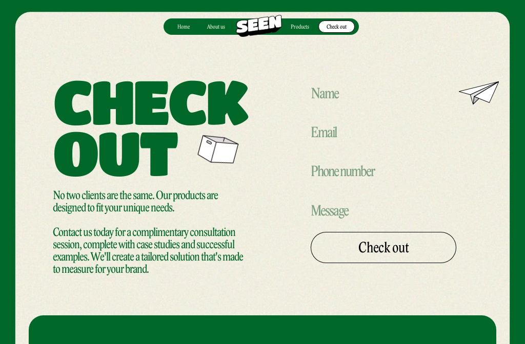 Seen Advertising Agency — Checkout
