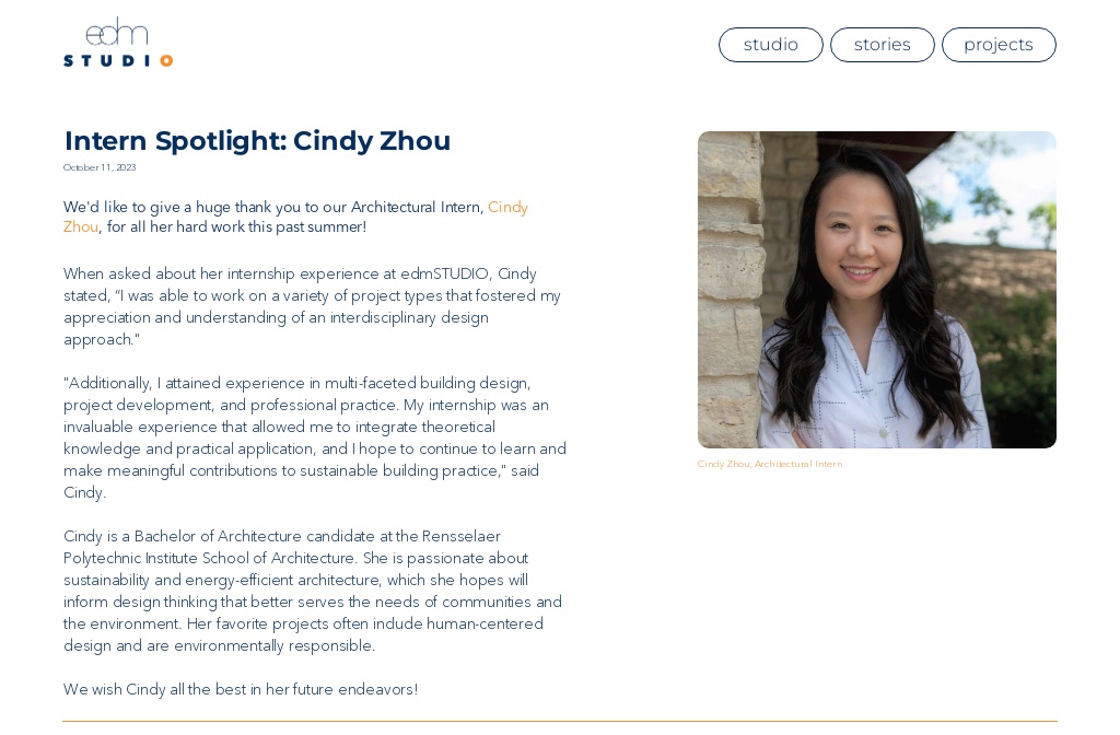 edmSTUDIO - INTERN SPOTLIGHT: CINDY ZHOU