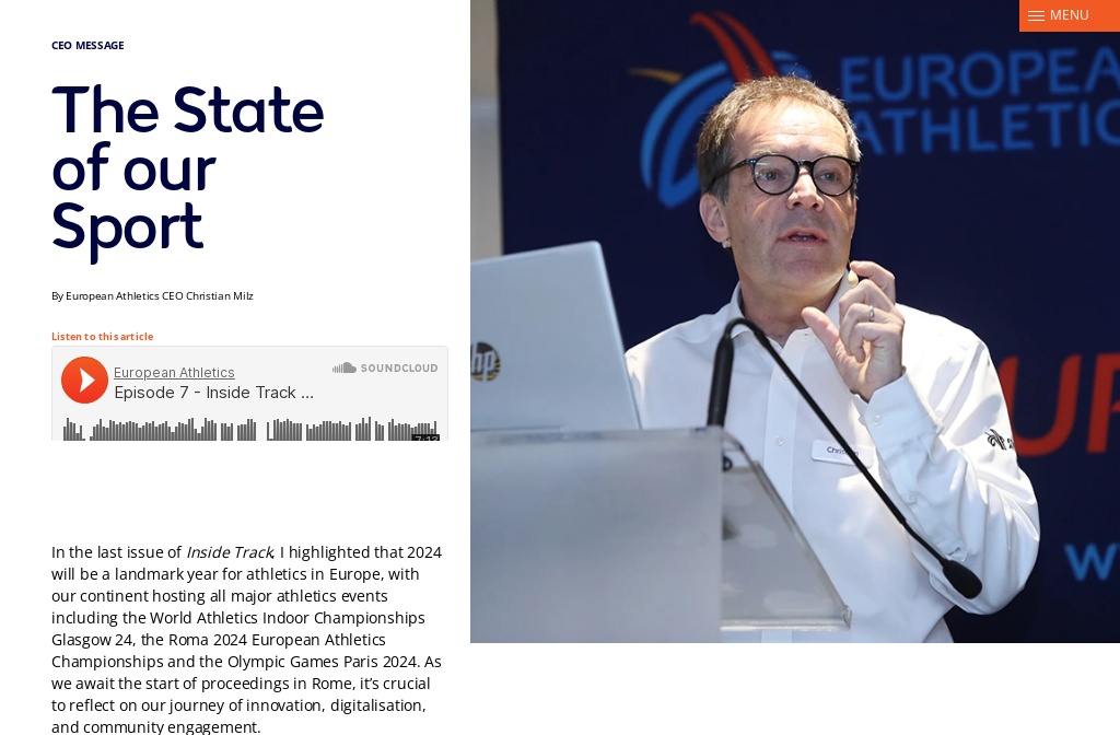 EA: Inside Track magazine - June 2024 — CEO State of Sport message