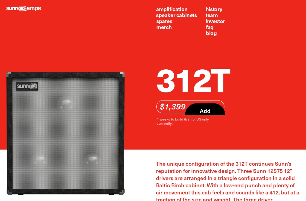 Sunn Amplification — 312T