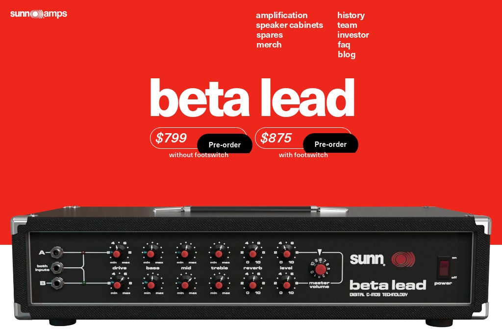 Sunn Amplification — beta lead
