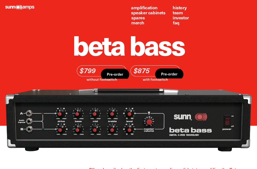 Sunn Amplification — beta bass
