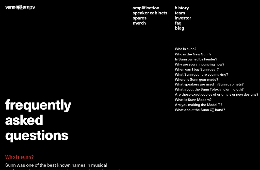 Sunn Amplification — faq