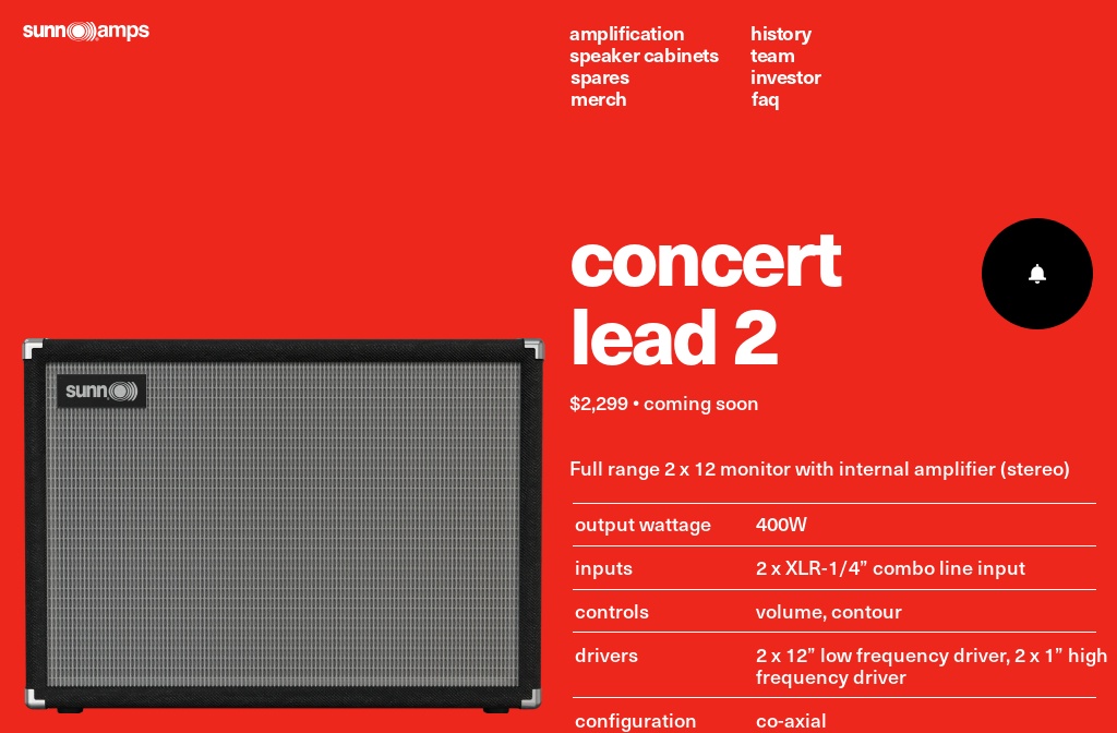 Sunn Amplification — concert lead 2