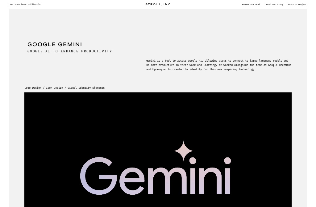 Brand Identity Design for Google Gemini AI - Strohl, Inc. San Francisco