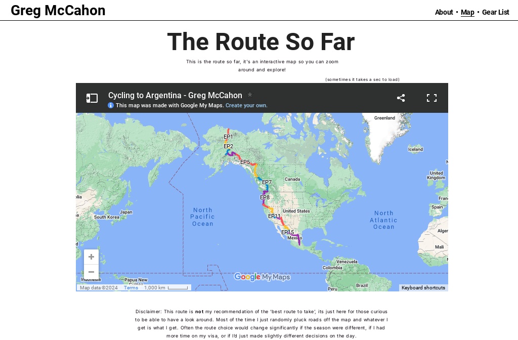 Greg McCahon — map