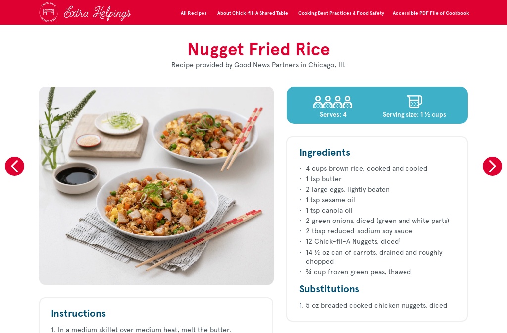 Extra Helpings Cookbook — Nugget Fried Rice
