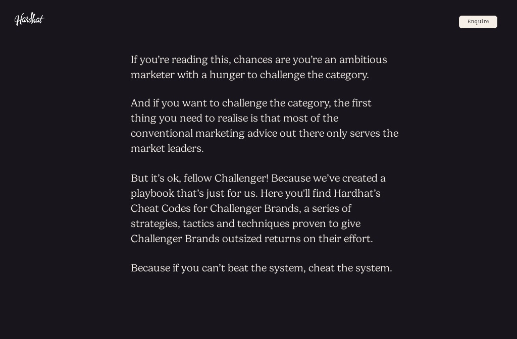 Cheat Codes for Challenger Brands — Context