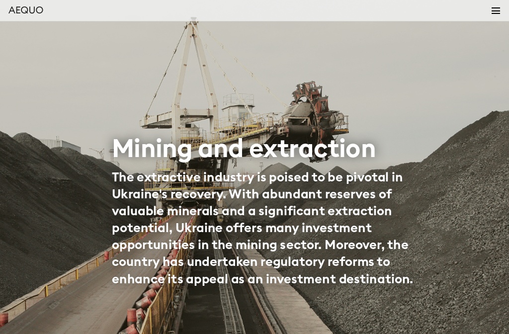 Aequo guide to rebuilding Ukraine — Mining and extraction