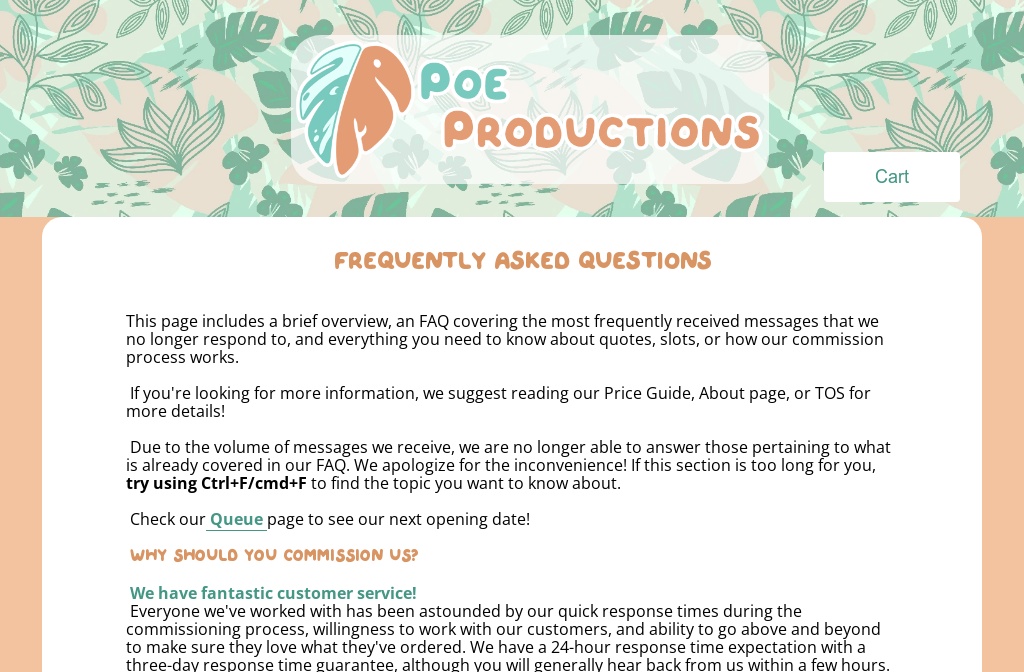 Poe Productions — FAQ