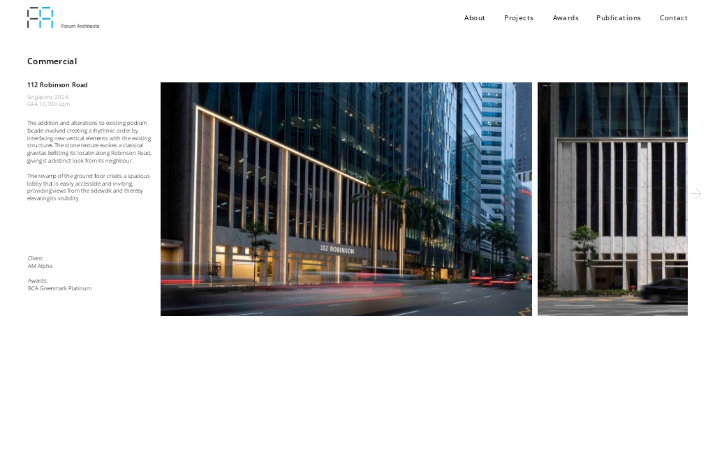 Forum Architects (Current) — Commercial - 112 Robinson Road